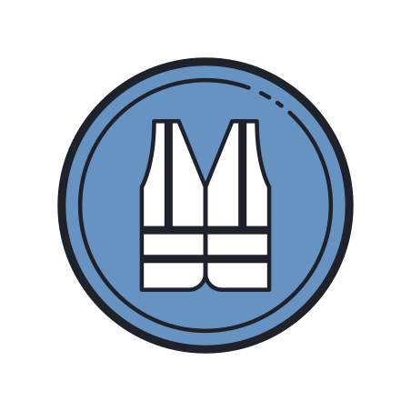 Wear High Visibility Jacket icon in Color Hand Drawn Style