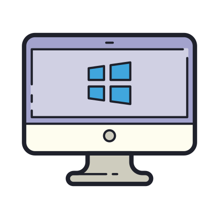 Windows Client icon in Color Hand Drawn Style