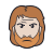Chuck Norris icon in Color Hand Drawn Style