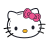 Hello Kitty icon in Color Hand Drawn Style