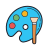 Microsoft Paint icon in Color Hand Drawn Style