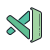 Visual Studio Code Insides icon in Color Hand Drawn Style