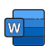 Microsoft Word 2019 icon in Color Hand Drawn Style