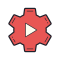 YouTube Studio Icon im Color Hand Drawn Stil