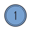 Level 1 icon in Color Hand Drawn Style
