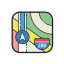 Icône Apple Map dans le style Color Hand Drawn