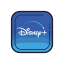 Disney Plus icon in Color Hand Drawn Style