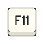 F11 Key icon in Color Hand Drawn Style