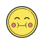 Fat Emoji icon in Color Hand Drawn Style