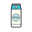 Tetra Pak icon in Color Hand Drawn Style