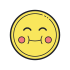 Fat Emoji icon in Color Hand Drawn Style