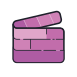 Microsoft ClipChamp icon in Color Hand Drawn Style