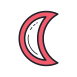 Icône Symbole de la lune dans le style Color Hand Drawn
