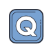 Quizlet icon in Color Hand Drawn Style