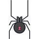 Black Widow Spider icon in Color Hand Drawn Style
