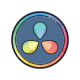 DaVinci Resolve icon in Color Hand Drawn Style