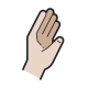 Hand Side View icon in Color Hand Drawn Style