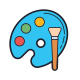Microsoft Paint icon in Color Hand Drawn Style