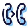 Call Transfer icon in Cute Outline Style