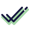Double Tick icon in Cute Outline Style