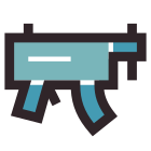 Submachine Gun icon in Retro Style