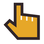 Hand Up icon in Retro Style