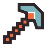 Minecraft Pickaxe icon in Retro Style