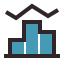 Combo Chart icon in Cute Outline Style