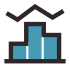 Combo Chart icon in Retro Style