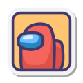 Among Us icon in Stickers Style