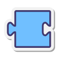 Blockly Blue icon in Stickers Style
