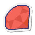 Ruby Programming Language icon in Stickers Style