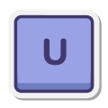 U Key icon in Stickers Style