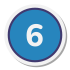 Eingekreiste 6 C Icon im Stickers Stil