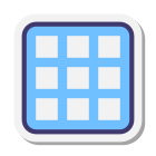 Data Grid icon in Stickers Style