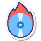 Burn CD icon in Stickers Style