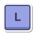 L Key icon in Stickers Style