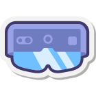 Microsoft HoloLens icon in Stickers Style