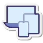 Multiple Devices icon in Stickers Style