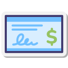 Paycheque icon in Stickers Style
