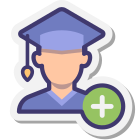 Student Registration icon in Stickers Style