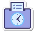 Time Card icon in Stickers Style