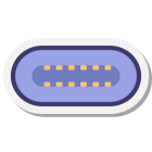 USB Type C icon in Stickers Style