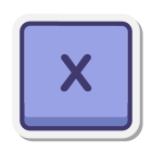 X Key icon in Stickers Style