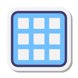 Data Grid icon in Stickers Style