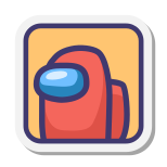 Among Us icon in Stickers Style