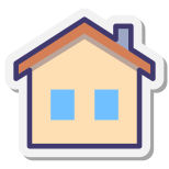 Country House icon in Stickers Style