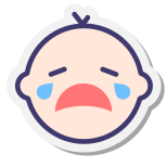 Crying Baby icon in Stickers Style