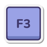 F3 Key icon in Stickers Style