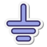 Ground Symbol icon in Stickers Style
